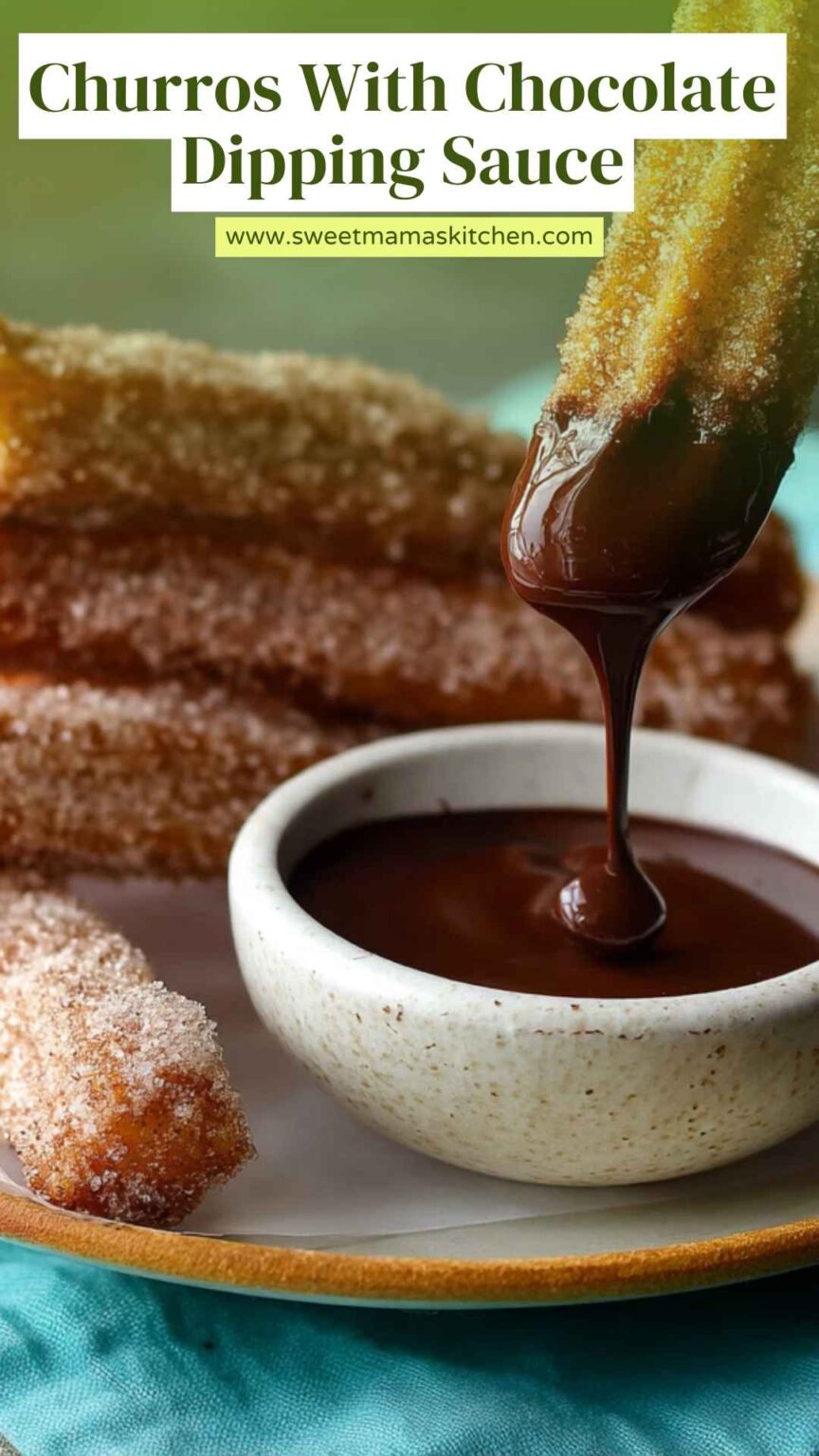 Churros With Chocolate Dipping Sauce - Sweet Mama's Kitchen